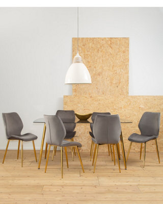 Contemporary Grey Rectangular Dining Set, Space Saving Design Dining ...