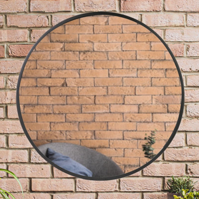 Contemporary Large Circular Iron Decorative Wall Mounted Mirror Outdoor ...