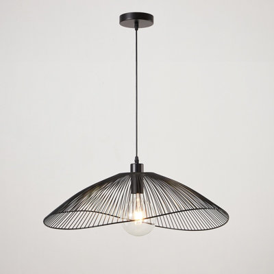 Contemporary Medium Black Pendant Ceiling Light. Decorative shade with ...