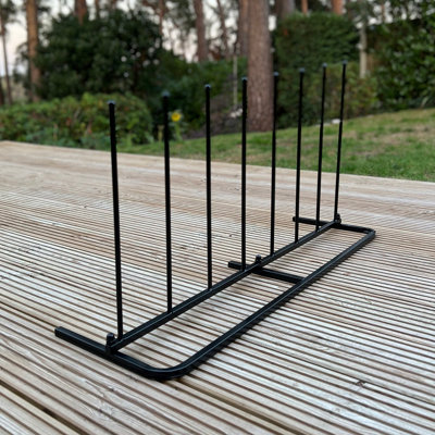 Contemporary Metal Welly Boot Rack Organiser in Black (4 Pairs) | DIY ...
