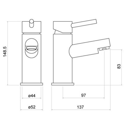 Contemporary Minimalist Round Mono Basin Mixer Tap - Chrome