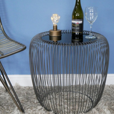 Contemporary Modern Black Wire Side Table | DIY at B&Q