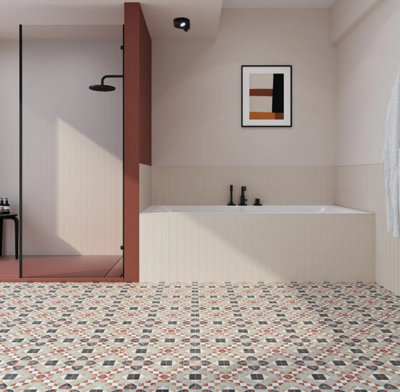 Contemporary Multi-coloured Mosiac Effect Moroccan Tile