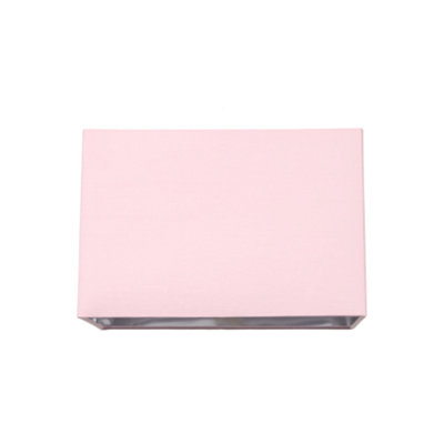 Contemporary Pink Cotton Fabric Rectangular 30cm Lamp Shade with Silver ...