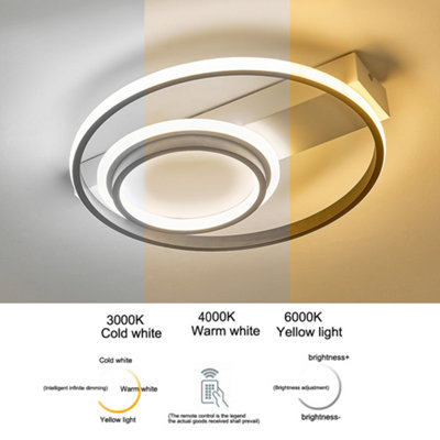 Contemporary Round LED Living Room Flush Mount Lighting 40cm Dimmable