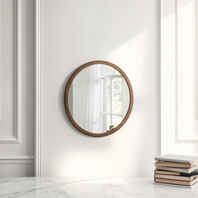 Contemporary Round Wall Mirror Bronze 40cm