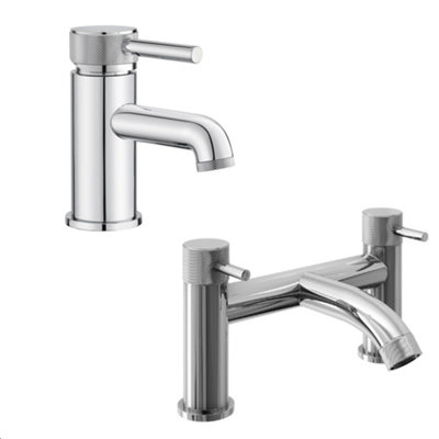 Contemporary Single Lever Handle Mono Basin Tap and Bath Filler Set ...