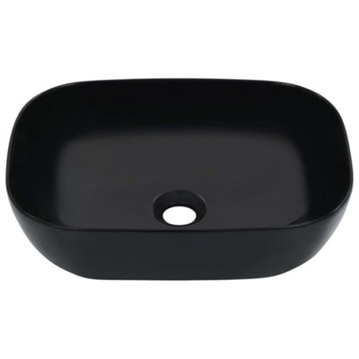 Contemporary Wash Basin 45.5x32x13 cm Ceramic Black