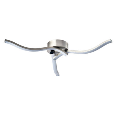 Contemporary Wavy Strip Flush LED Powered Ceiling Light Fixture in ...