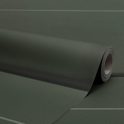 Contemporary Wood Panel Wallpaper in Olive Green