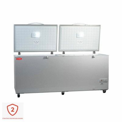 CONTENDER FZC019 655L TWIN LID COMMERCIAL CHEST FREEZER FROST FREE D ...