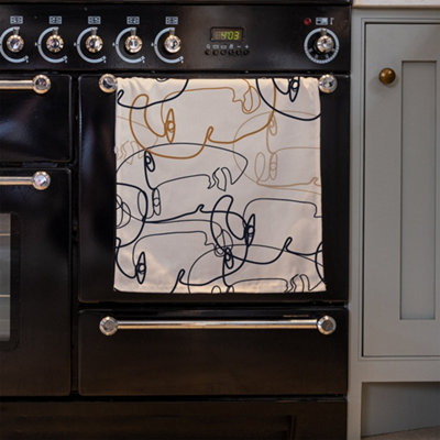 Continuous line drawing of faces (Kitchen Towel) / Default Title
