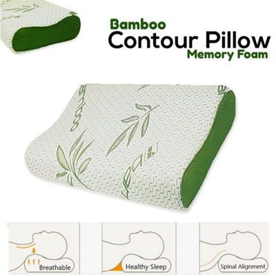 Contoor Pillows Bamboo Memory Foam Anti Snore Orthopaedic Head Neck ...