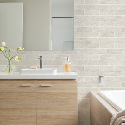 Contour Tile Effect Natural Wallpaper