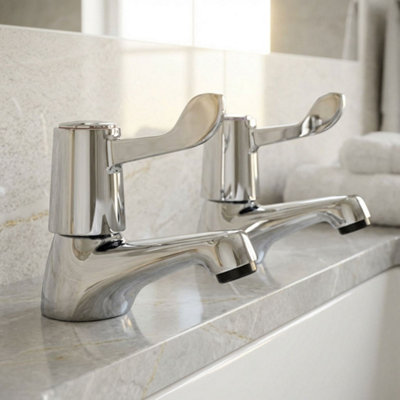 CONTRACT LEVER BATH TAPS FILLERS CHROME WRAS
