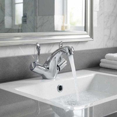 Contract Lever Mono Basin Mixer Tap With Waste Chrome WRAS