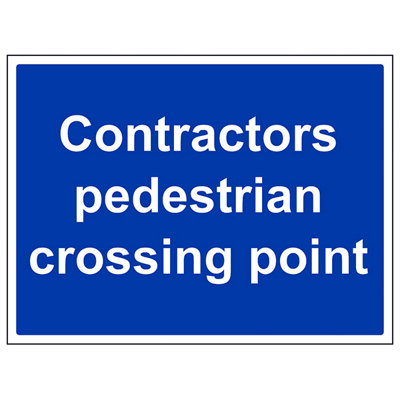 Contractors Pedestrian Crossing Point - Adhesive Vinyl 600x200mm (x3 ...