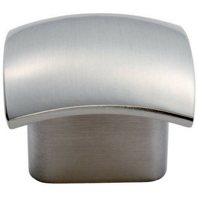 Convex Face Cupboard Door Knob 33 x 30.5mm Satin Nickel Cabinet Handle ...