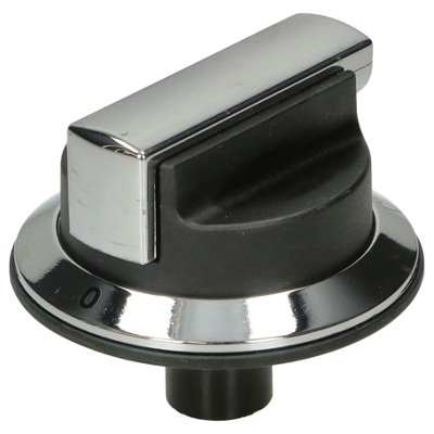 Cooker Control Knob - Black & Chrome