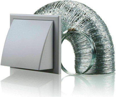 Cooker Hood Duct Cowled Vent Kit Fan Extract 100mm Grey
