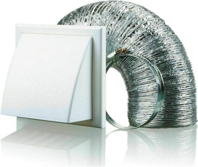 Cooker Hood Duct Cowled Vent Kit Fan Extract 100mm White