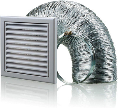 Cooker Hood Duct Vent Kit Fan Extract 100mm Grey