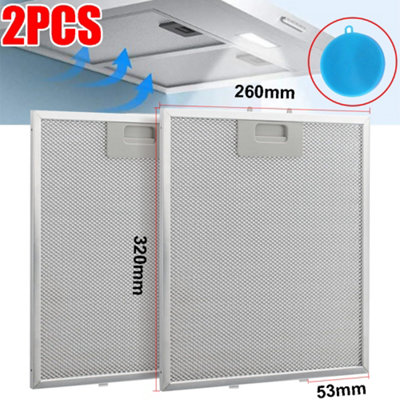Cooker Hood Filters Metal Mesh Extractor Vent Filter 320 x 260 mm x 2 ...