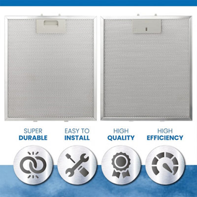 Cooker Hood Filters Metal Mesh Extractor Vent Filter 320 x 260 mm x 2 ...