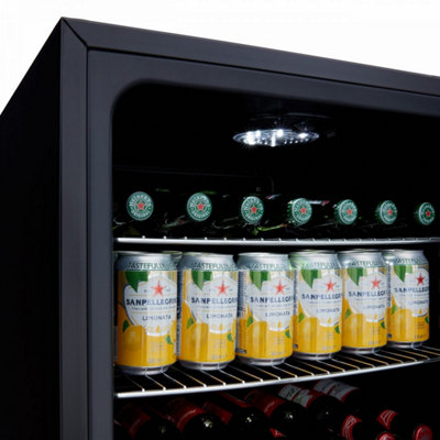 Cookology CBC130 54cm Under Counter Drinks Fridge, Silver, Glass Door ...