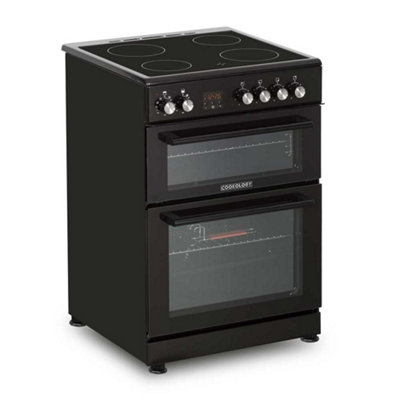 COOKOLOGY CFDO600BK 60CM ELECTRIC DOUBLE COOKER, 86L, CERAMIC HOB WITH ...