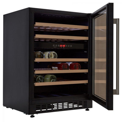 Cookology CWC605BK 60cm Wine Cooler, Black, Dual Zones, LED Light, Anti ...