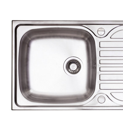 Cookology MASSA Single Bowl Inset Reversible Kitchen Sink with Draining ...