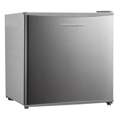 Cookology MFR45SS 45L Mini Fridge, Tabletop, Chiller Box, Adj. Temp, Reversible Door, Legs - Silver