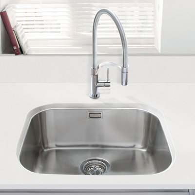 Cookology PRATO Single Bowl Undermount Sink with Kitchen Waste Strainer ...