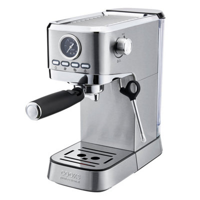 Cooks Professional 20 Bar Espresso Coffee Machine with Steam Wand, 1L ...