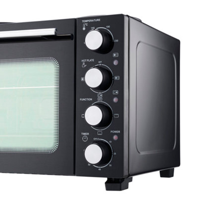 Cooks Professional 28L Mini Oven with 2 Hobs - Electric Countertop ...