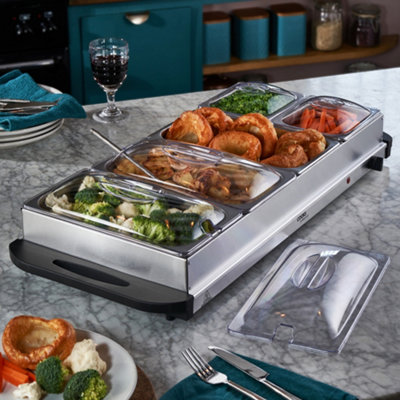Cooks Professional 5-Section Buffet Warmer 9.6L with Hotplate Function ...