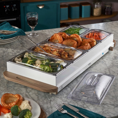 Cooks Professional 5-Section Buffet Warmer 9.6L with Hotplate Function ...