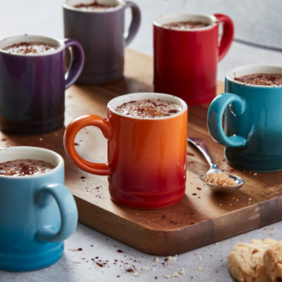 Cooks Professional 6 x Espresso Cups Mugs Set Stoneware Multi-Coloured ...