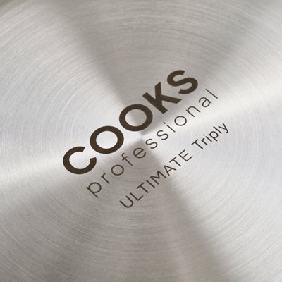 Cooks Professional 8 Piece Tri-Ply Cookware Set - 3 x Saucepans, 2 x ...