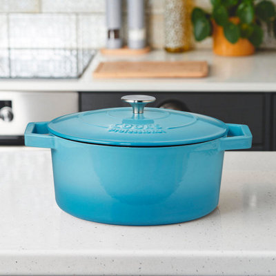 Cooks Professional Cast Iron Casserole Dish 26cm - 5.8L Colourful ...