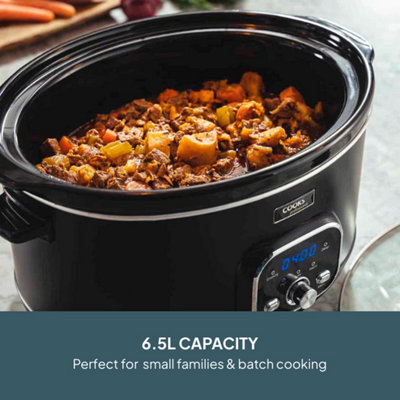 Cooks Professional Digital Slow Cooker 6.5L with 3 Heat Settings, Timer ...