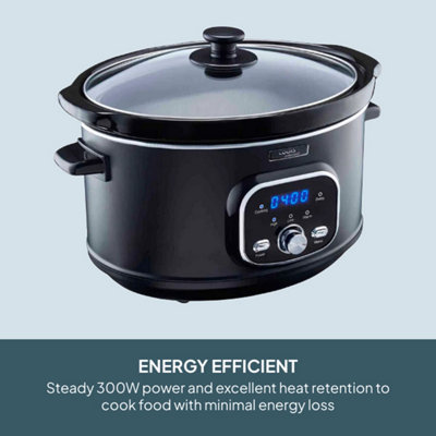 Cooks Professional Digital Slow Cooker 6.5L with 3 Heat Settings, Timer ...