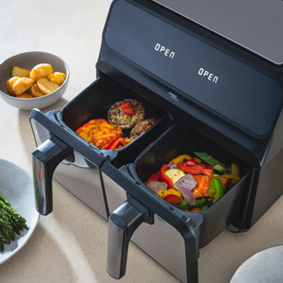 Cooks Professional Dual Digital Air Fryer 8L Healthy Cooker with Double ...