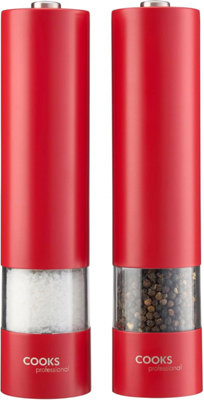 Cooks Professional Electric Salt and Pepper Mill Set - Automatic ...