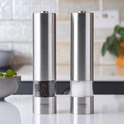 Cooks Professional Electric Salt and Pepper Mill Set - Automatic ...