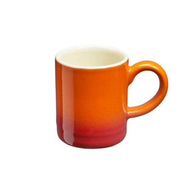 Cooks Professional Espresso Coffee Cups Mugs Stoneware 90ml Orange ...