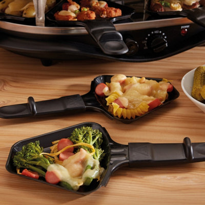 Cooks Professional Raclette Grill 8 Person Electric Cooking Stone Grill ...