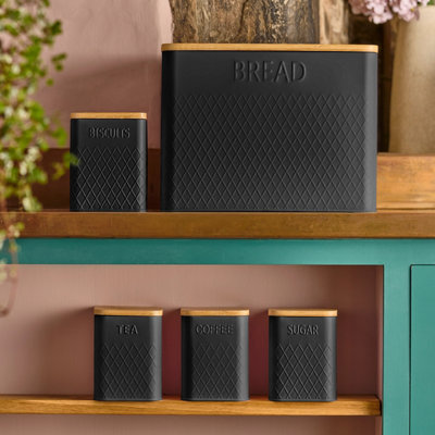 Cooks Professional Square Kitchen Storage Canister Jar Storage Set ...