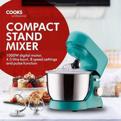 Cooks Professional Stand Mixer 1000W with 8 Speeds & Pulse, 4.5L ...